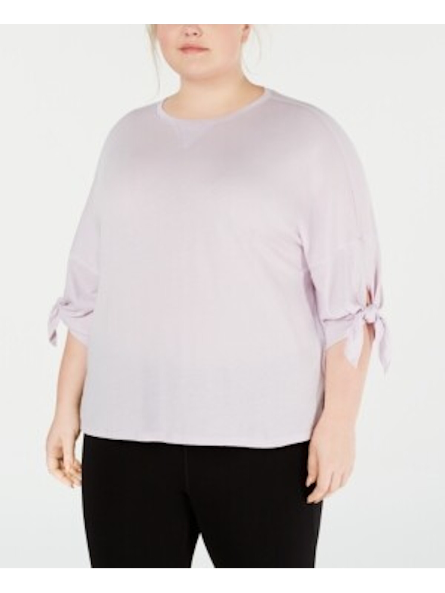Calvin Klein 59 Womens New Purple Tie Sleeve 3 4 Sleeve Hi Lo Top 2x