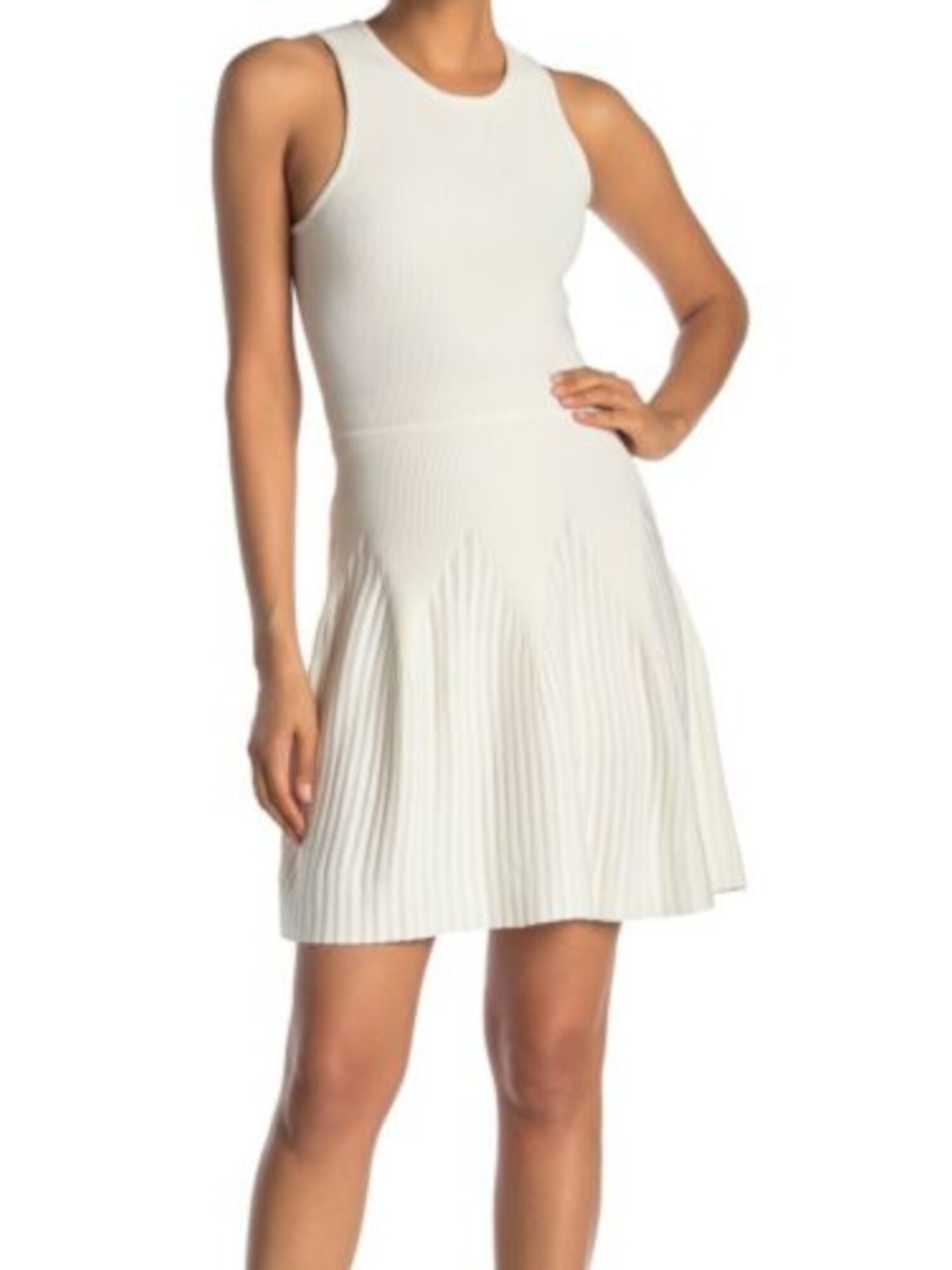 Rachel Roy Womens White Sleeveless Above The Knee Fit Flare Party Dress ...