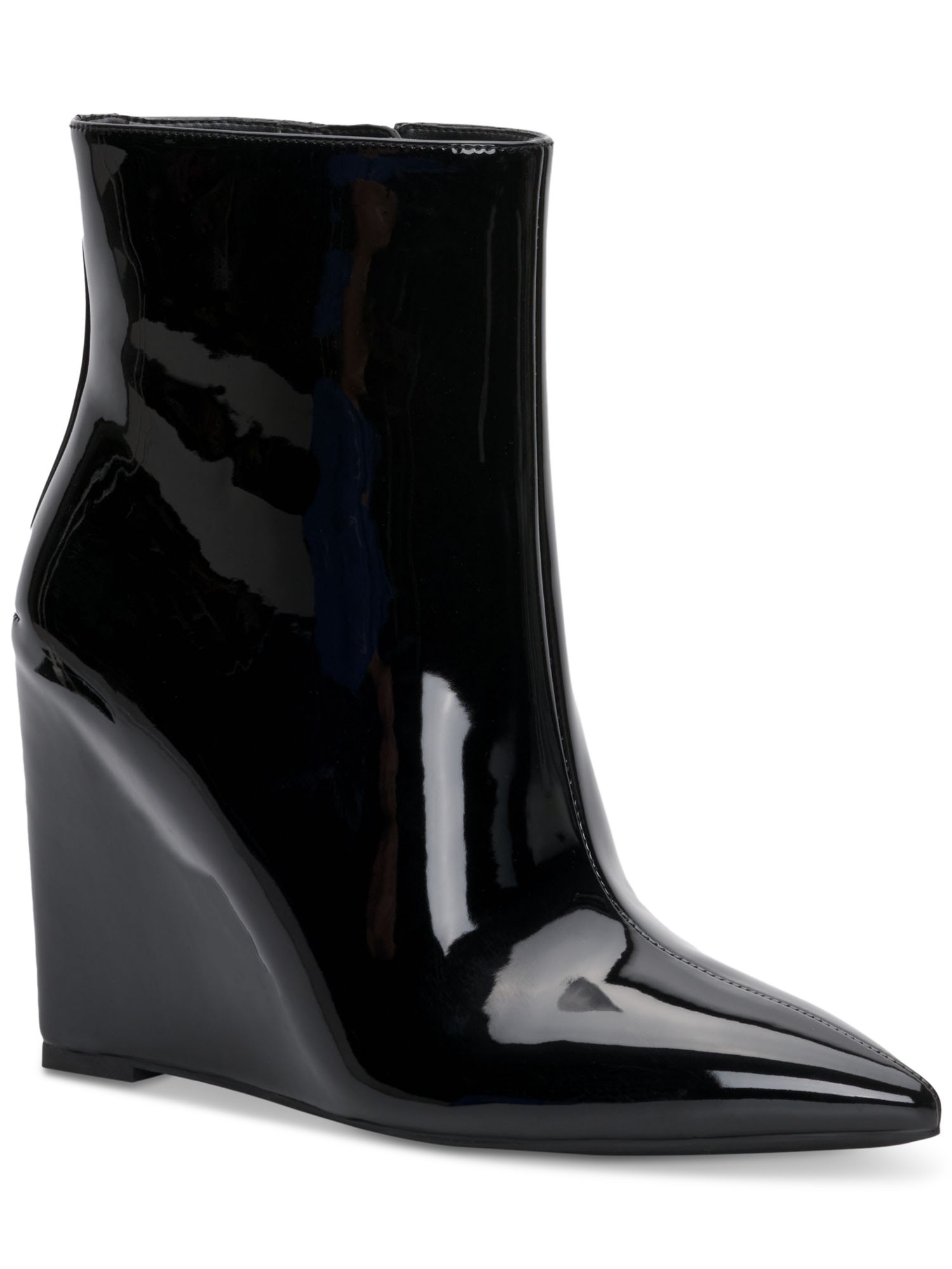 INC Womens Black Comfort Hidden Heel Azah Pointed Toe Wedge Zip-Up Booties 10 M 766390228966 | eBay